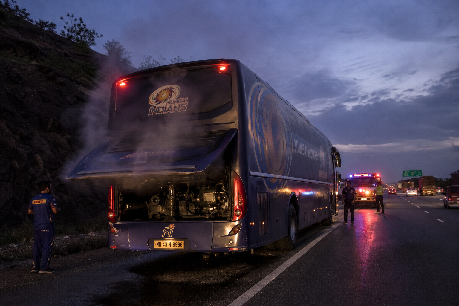 Gujarat Titans Team Bus Catches Fire After IPL 2026 Final — All Players ...